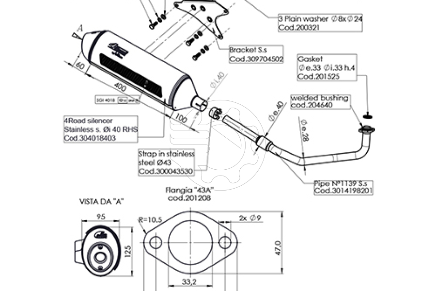 LeoVince Honda SH 150i 2017-20 - Full Kit 4Road Cổ Titan